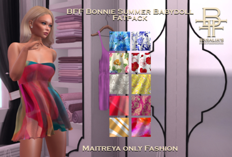 Second Life Marketplace - BFF Bonnie's Summer Babydoll Dress - FAT PACK
